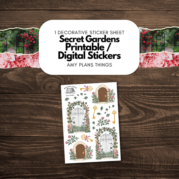 Secret Gardens Printable Stickers - DIGITAL – Amy Plans Things