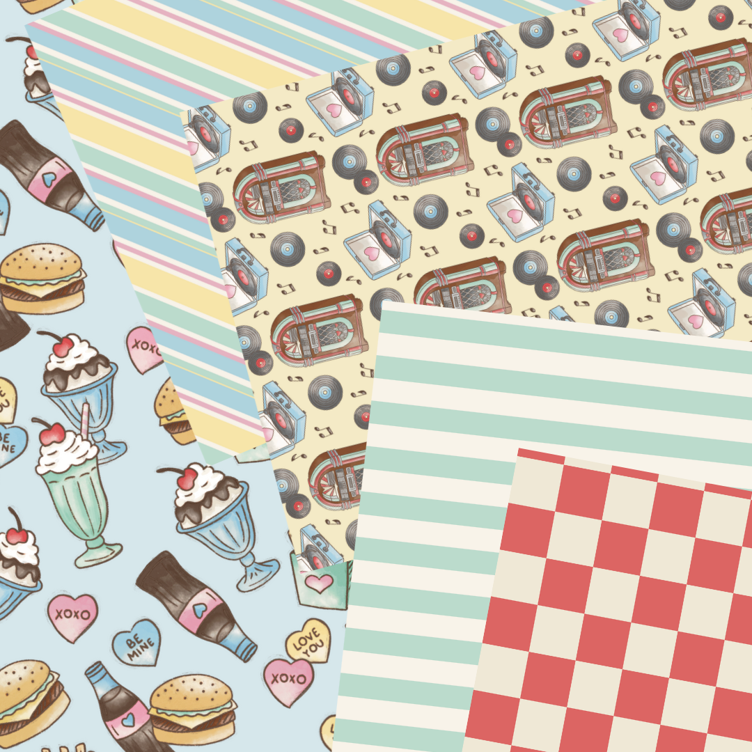Sweetheart Soda Shop Printable Scrapbook Paper – Amy Plans Things