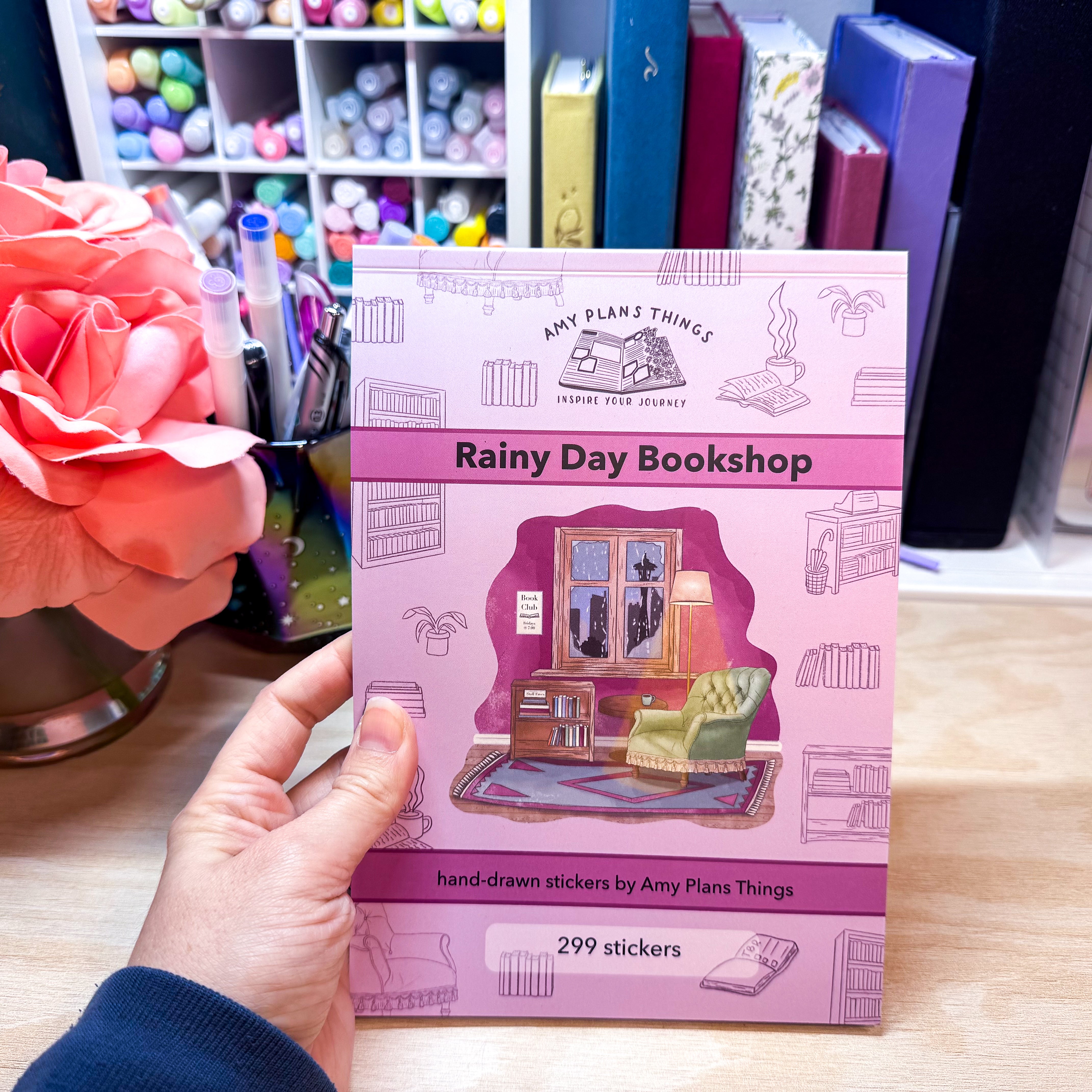 Rainy Day Bookshop Sticker Book – Amy Plans Things