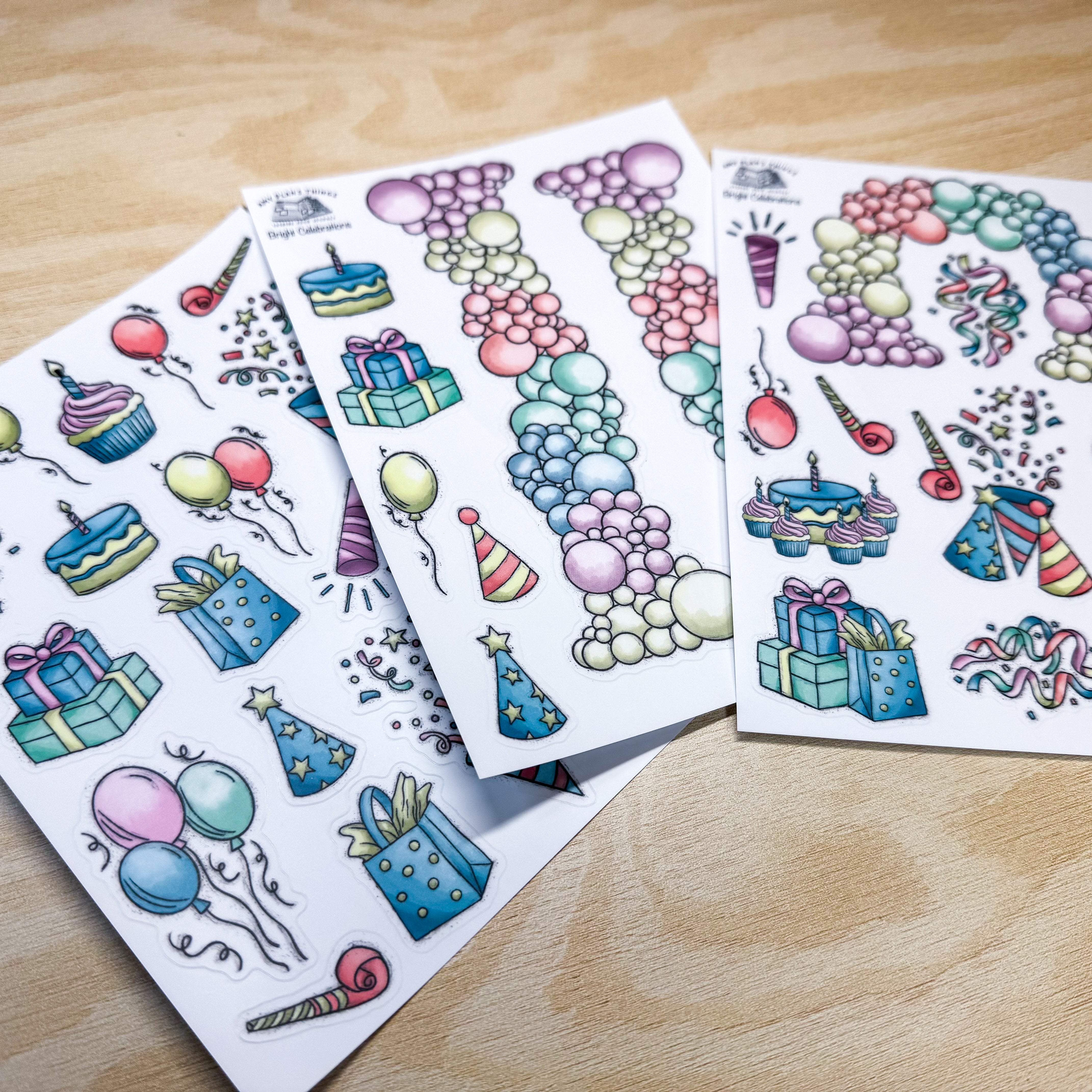 Bright Celebrations - PHYSICAL stickers – Amy Plans Things